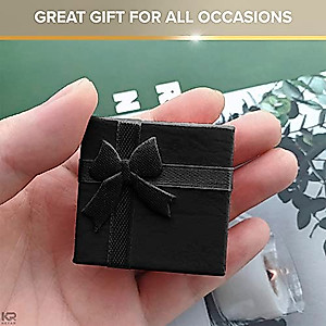 Black Ring Box for Wedding Ceremony - 24Pcs Small Jewelry Box Ring Holder Earrings Box Small Square Ring Boxes for Jewelry Gift - Birthday Earring Gift Box Engagement Ring Box Hard Jewelry Travel Case