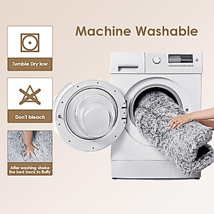 EHEYCIGA Fluffy Dog Crate Bed, Plush Faux Fur Pad, Calming Anti-Anxiety Small Dog Bed