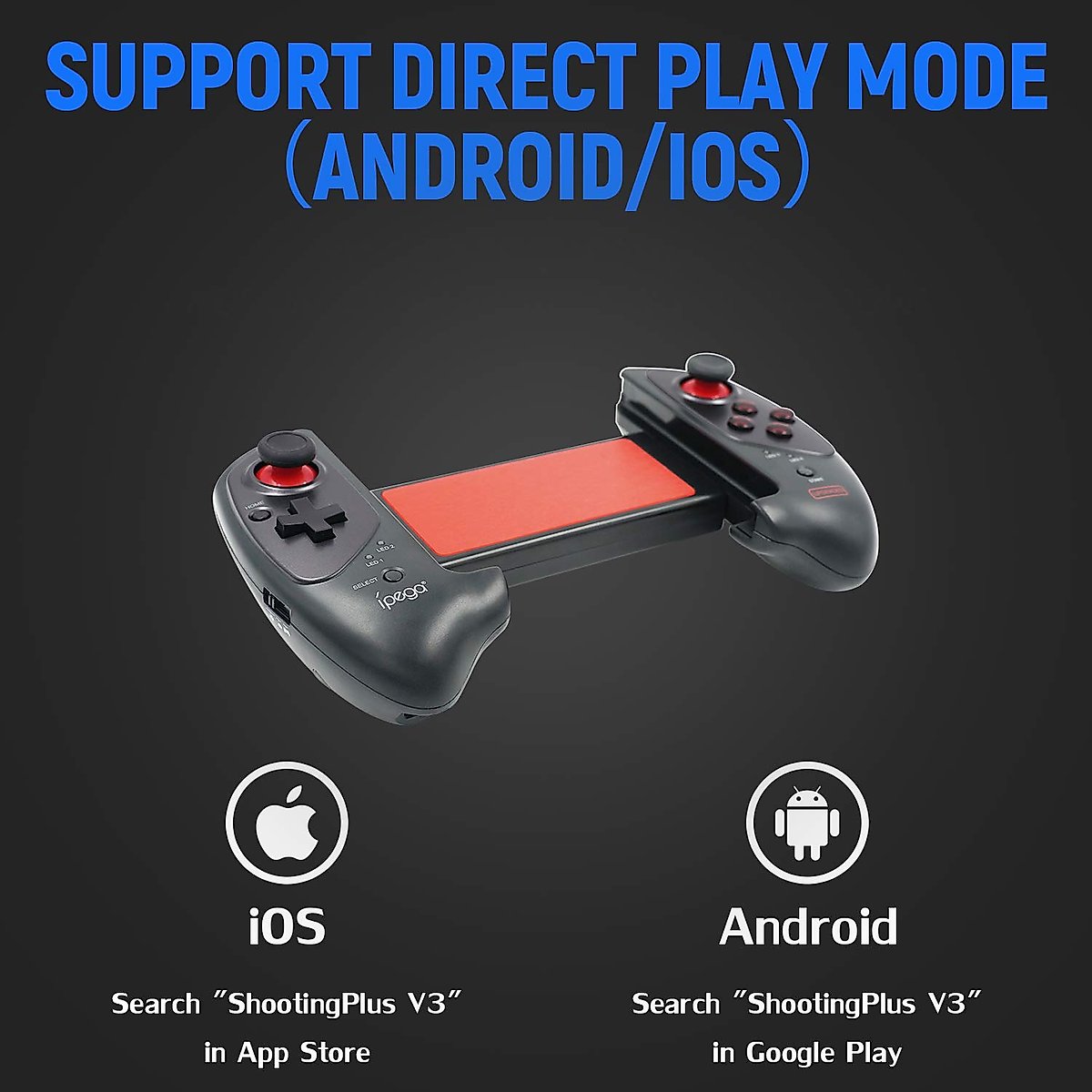 Mcbazel PG-9083s Wireless 3.0 Stretching Extendable Gamepad Telescopic Game Controller Joystick Pad for 5-10 inch Android Smart Phone Tablet Windows PC (NOT for iOS)