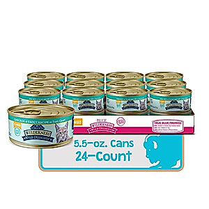Blue Buffalo Wilderness Wild Delights High Protein Grain Free, Natural Adult Flaked Wet Cat Food, Chicken & Trout 5.5 oz cans (Pack of 24)
