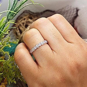 Dazzlingrock Collection Round Ruby & White Diamond Marquise Miligrain Ring for Women in 925 Sterling Silver Size 6