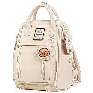 Girls Backpack for School, 15.8 Inch Laptop Backpack Cute Backpack Large Capacity Girls School Bags Multi Pockets Casual Daypack School Bag White