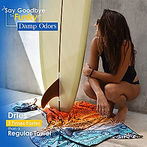 ECCOSOPHY Microfiber Beach Towel -Sand Free Towels are Quick Dry, Light Weight, Super Absorbent-Perfect Pool, Travel, Cruise, Camping Essentials-Oversized Extra Large for Adults (Marrakesh)