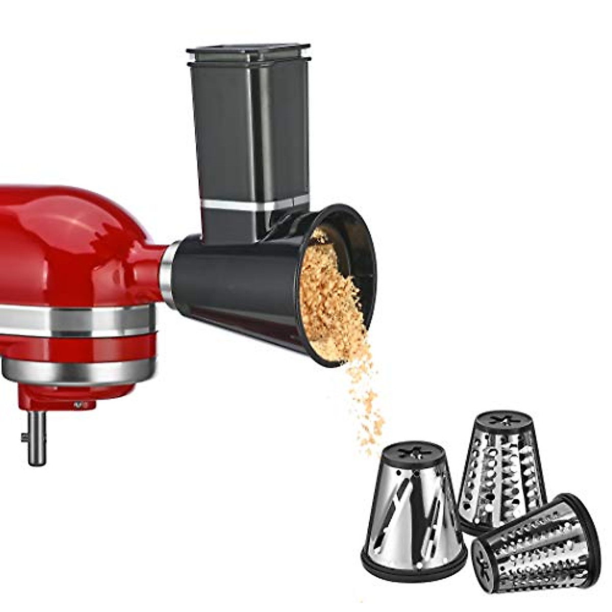 Slicer Shredder Attachment fits KitchenAid Stand Mixer,Vegetable Salad Maker Accessories,Fresh Prep Attachment,Cheese Grater Attachments for Kitchen Aid Mixers Accessories Included 3 Blades