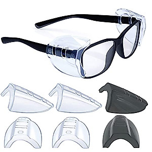 Generic 3 Pairs Safety Glasses Side Shields, Soft TPU Material, Fits Small to Medium Eyeglasses Frames, Easy Installation, Lightweight and Flexible