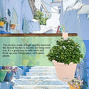 Happyyami Single Hook Hanging Basin pots for Outdoor pots for Indoor Plants Hanging Plant Holders Railing Planter Hanging Baskets for Plants Outdoor Fence Hanging Rail pp Resin Flowers