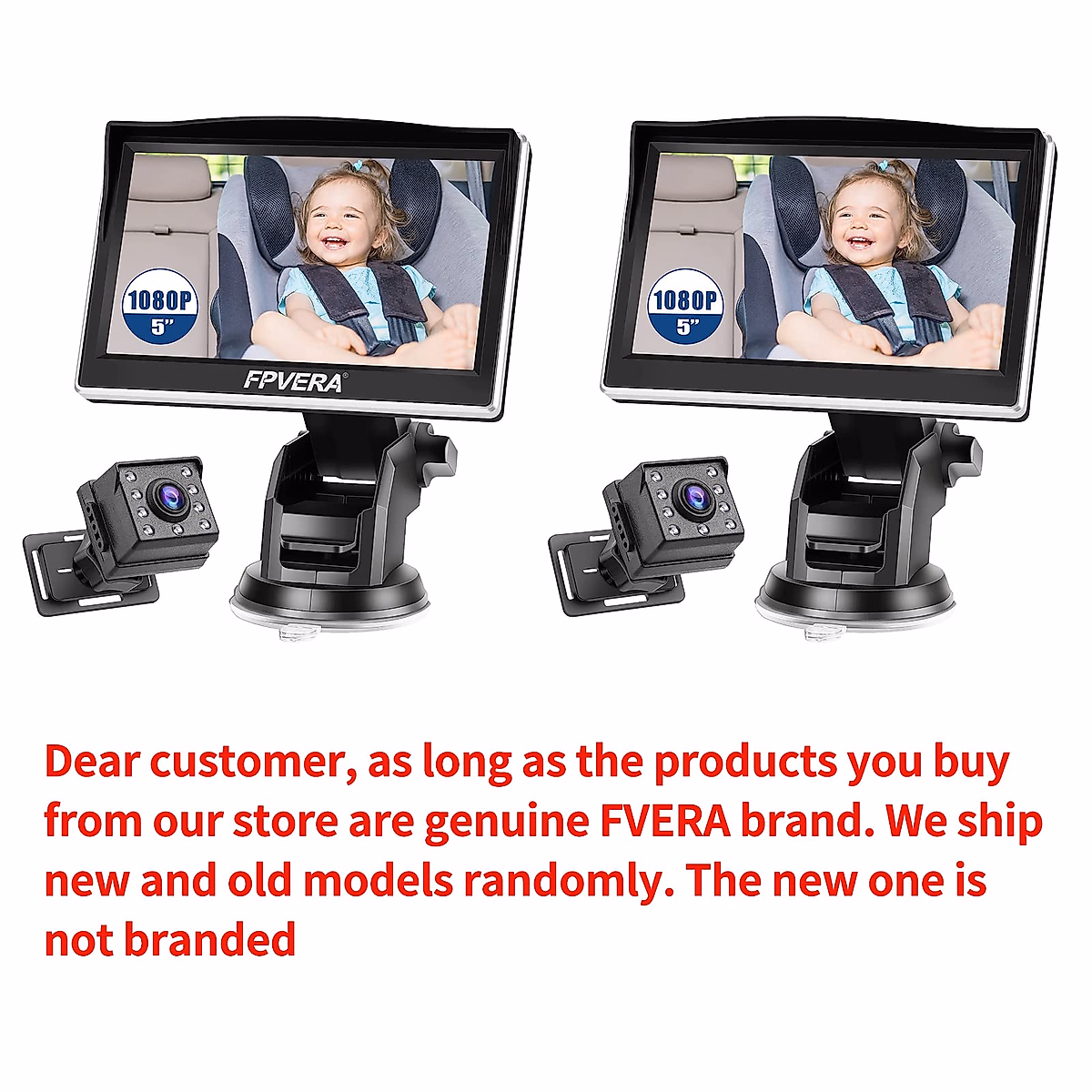 Baby Car Camera for Rear Facing, 5 Inch 1080P Infants Car Back Seat Mirror Baby Safety Camera with Monitor Infrared Lights 150° Wide View Night Vision for All Newborn Babies