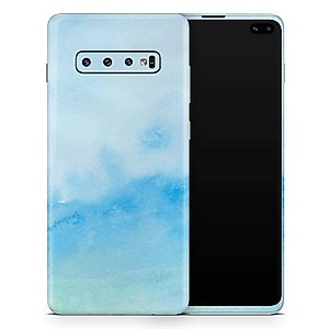 DesignSkinz Subtle Green & Blue Watercolor V2 Protective Vinyl Decal Wrap Skin Cover Compatible with The Samsung Galaxy S20 (Screen Trim & Back Glass Skin)
