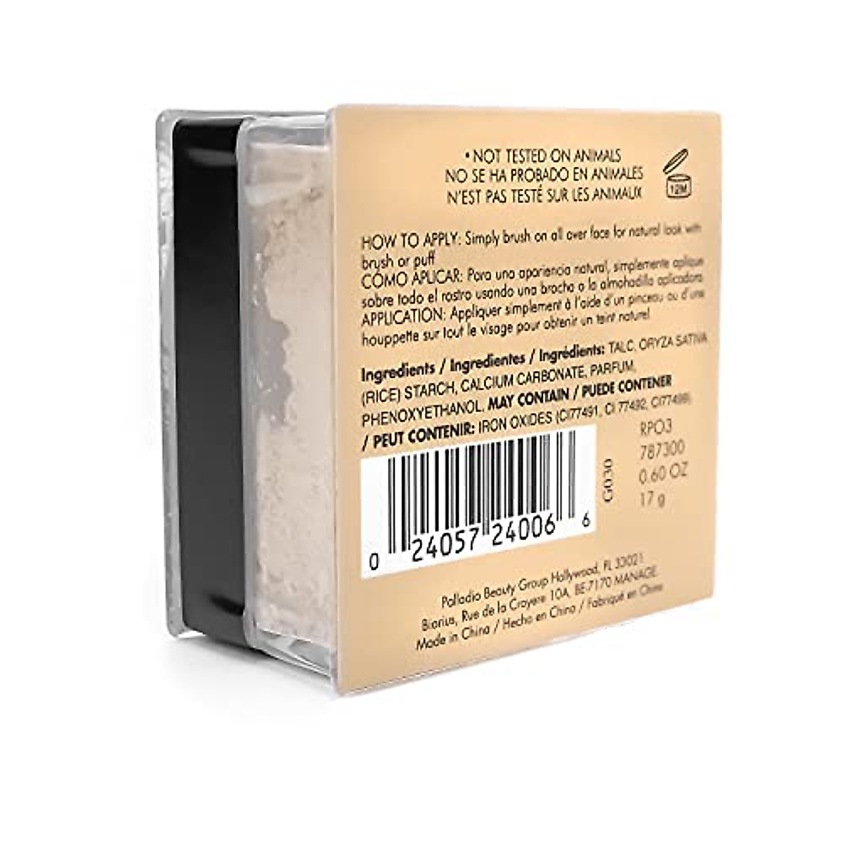 Palladio Rice Powder, Natural, Loose Setting Powder, Absorbs Oil, Leaves Face Looking and Feeling Smooth, Helps Makeup Last Longer For a Flawless, Fresh Look