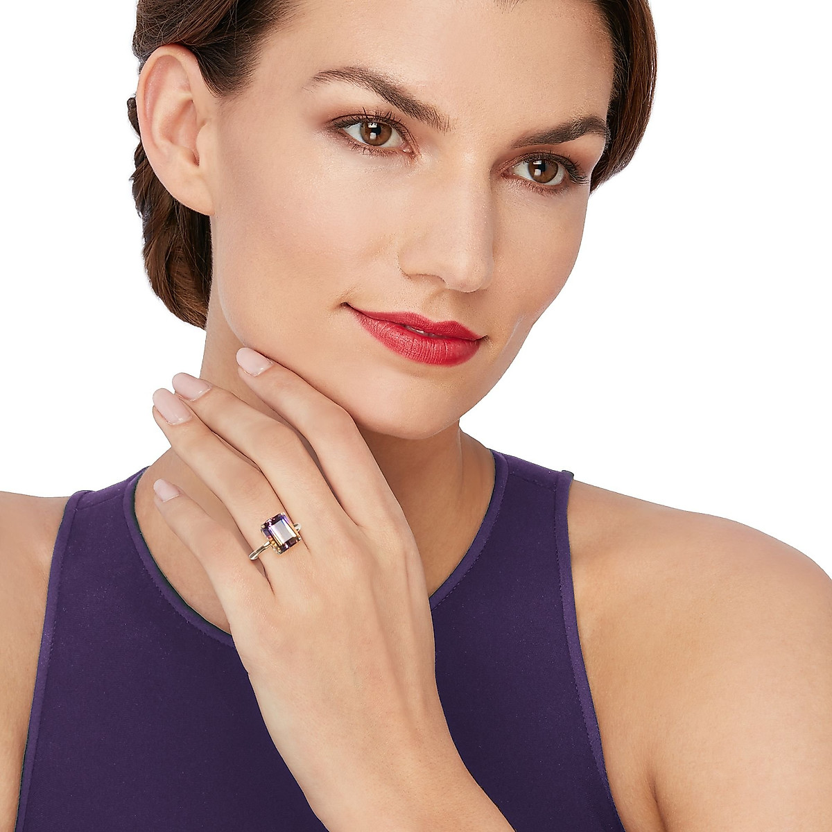 Ross-Simons 3.40 Carat Ametrine Solitaire Ring in 14kt Yellow Gold. Size 6