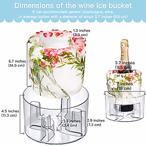 Ice Molds, Ice Bucket, Ice Mold Wine Bottle Chiller, DIY Champagne Cocktails Clear Bucket Freezer Chiller, Any Floral or Fruits Decoration for Party, Wedding and Celebration, Beautiful with Creative