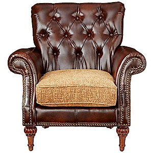 ACME AC-0 Sofa, 2Tone Brown PU & Chenille