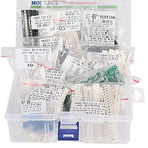 Molence SMD 0603 0805 1206 DIY Electronics Components Kit Assortment, 3638PCS Resistor, Capacitor, LED, PCB, Diode, Transistor, Potentiometer for Arduino UNO MEGA2560 Raspberry Pi MCU