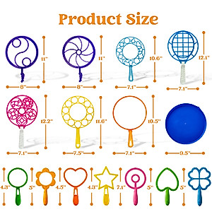 JOYIN Big Bubble Wands Set Bulk for Kids Summer Outdoor Activity Party Favors, 18 Pcs Giant Bubble Maker with Tray, 12" Large, 6 Pcs Solution Suitable for All Age People
