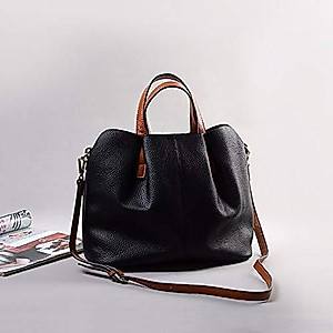 Women’s Leather Handbag Shoulder Bags Work Tote Bag Top Handle Bag Ladies Designer Purses Satchel West Large Leather