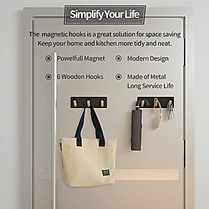 CENQA Magnetic Key Rack, Key Hooks,Magnetic Key Holder ,Magnetic Hooks for Refrigerator,Coat Hooks，Coat Rack,Towel Rack (Black, 2 Pack) (Black, 2 Pack)