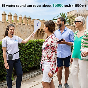 S278 15W Lightweight Portable Rechargeable Mini Voice Amplifier with Headset Microphone Supports Bluetooth/Recording/FM Radio/MP3 for Teachers, Tour Guides and More