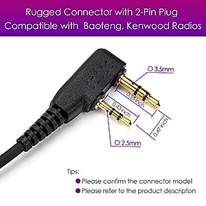 Remtise Single Wire Earhook Earpiece with Mic for Baofeng UV-5R Walkie Talkies, Headset and PTT Compatible 2 Way Radios Brands Baofeng and Kenwood, Puxing, Wouxun (Black)