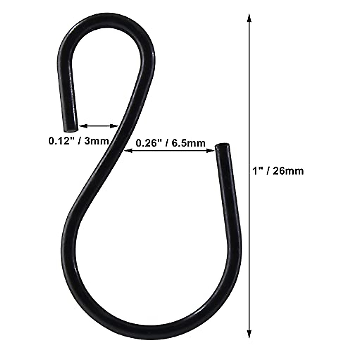 Murtenze 40Pack Iron Mini S Hooks Hanger 1”x 0.6” S Shaped Hooks, Hangers Hanging Hooks for DIY Crafts, Pot, Hanging Jewelry, Key Chain