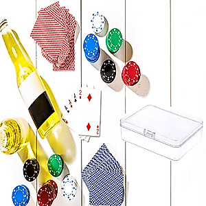 12 Pcs Mini Plastic Storage Containers Box with Lid, 4.5x3.4 Inches Clear Rectangle Box for Collecting Small Items, Beads, Game Pieces, Business Cards, Crafts Accessories