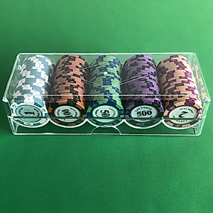 Poker Chip Holder Tray Racks - 1Pack Clear Acrylic Chips Rack Case with Cover Poker Table Accessories