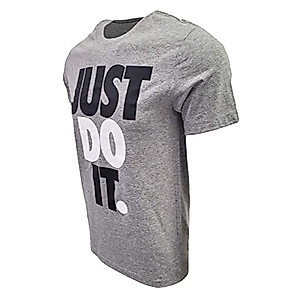 Nike Men's Just Do It Big Logo T-Shirt (Large, Grey Heather)