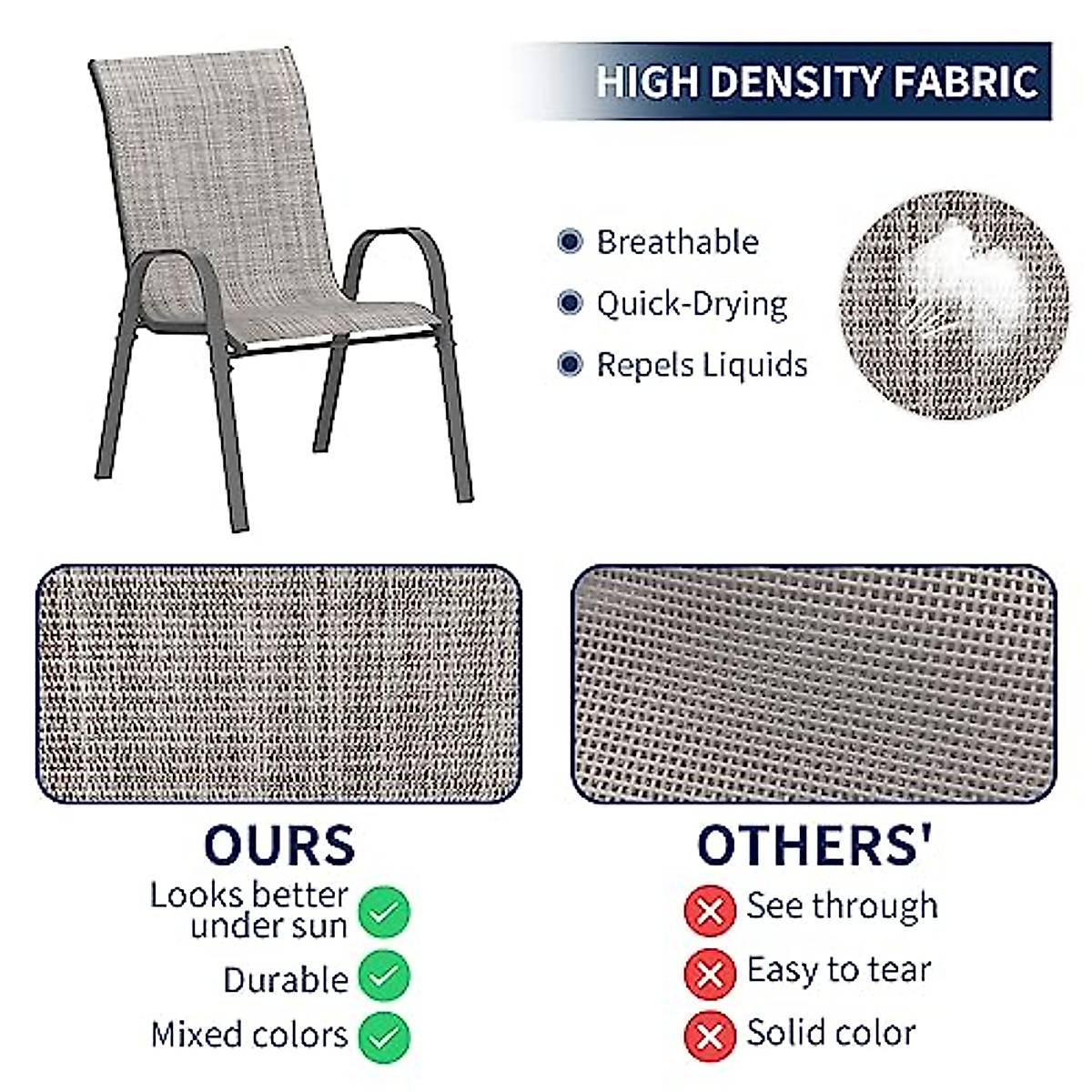 Amopatio Outdoor Dining Set for 4, Patio Table and Chairs Set