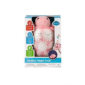 Cloud b Star Projector Nightlight with White Noise Soothing Sounds | Adjustable Settings and Auto-Shutoff | Twinkling Twilight Turtle - Pink