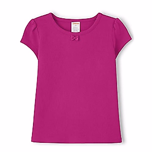 Gymboree Girls and Toddler Short Sleeve Basic Layering Shirt, Magic Magenta, 5T