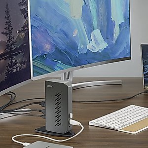 Acer K242HYL Hbi 23.8” FHD Monitor with AMD Radeon FreeSync, 75Hz, (HDMI Port 1.4 & VGA Port) USB 3.0 Dock U301, 2 x HDMI | 1 x USB 3.1 | 4 x USB 2.0| 2 x USB 3.1 Gen 1, DFP (Front)