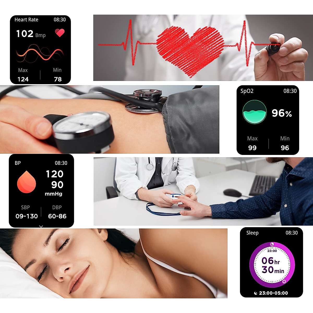 Smart Watch 2023 Answer Make Call, 1.85" Smartwatch for Android iPhone with Voice Control, Heart Rate/ SPO2/Blood Pressure/Sleep Monitor, IP67 Waterproof Step Counter Fitness Tracker for Men Women