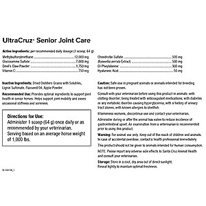 UltraCruz Equine Senior Joint Supplement for Horses, 10 lb, Pellet (70 Day Supply)