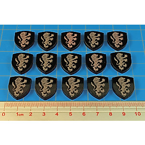 LITKO Thrones Tokens | Compatible with A Game of Thrones | Stark | Baratheon | Targaryen | Tyrell | Greyjoy | Night's Watch | Martell | (Translucent Red-Lannister)