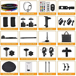 360 Photo Booth Machine 100cm for Parties with Extendable Ring Light Selfie Holder Accessories, 5 People Stand on, Automatic Spin 360 Video Camera Booth Platform Spinner, 39.4” with Flight Case