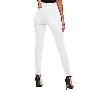 Hybrid & Company Women’s Classic Denim Mid Rise Skinny Jeans Super Stretch Pants P28868SK White 1