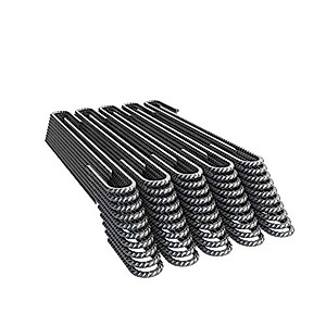 Vodaland Rebar Stakes J Hook Extra Heavy Duty 1/4 inch Rust Proof Coated Steel Ground Anchors with Chisel Point End (10)