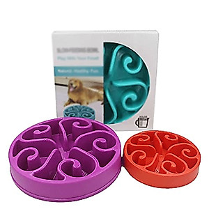FUUIE Bowls for Food and Water Eat Slow Dog Bowl Slow Feeder Bath Pet Supplies Pet Accessories Dog Slow Feeder Bowl for Cat Pets Slow Feeder Dog Bowl (Color : Lake Blue)