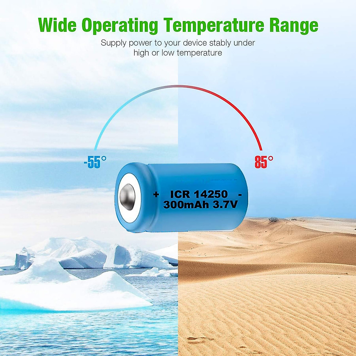 Rechargeable 3.7V 14250 Battery with Charger, 4 Pack Lithium Ion 1/2 AA Size Batteries Can Replace 3.6 Volt LS 14250, ER14250, 3v CR14250 Battery for Laser