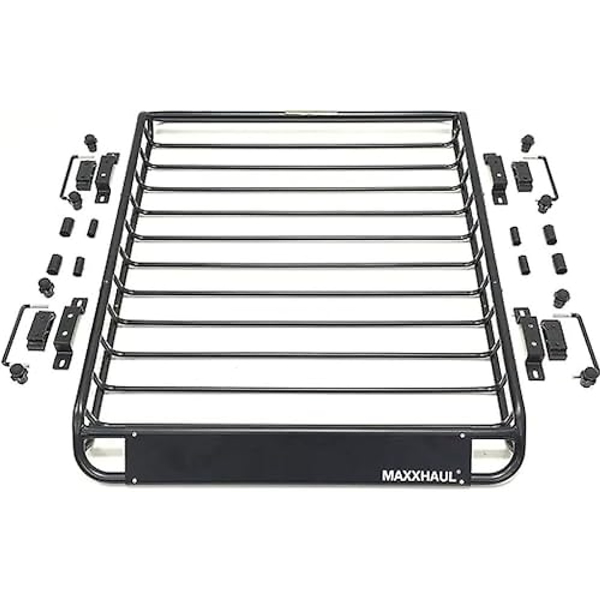 MaxxHaul 70115 46" x 36" x 4-1/2" Roof Rack Rooftop Cargo Carrier Steel Basket, Car Top Luggage Holder for SUV and Pick Up Trucks - 150 lb. Capacity, Black