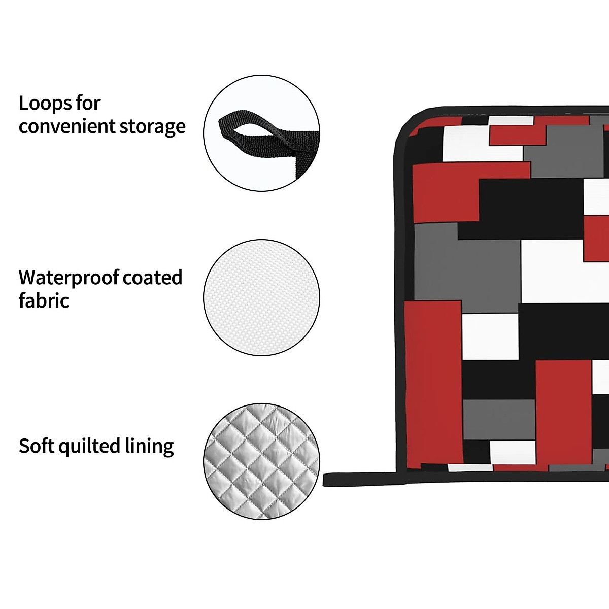 Pot Holders for Kitchen,Abstract Red Black Check PatternHeat Resistant Potholder Non-Slip Heat Pad 2 PCS,Oven Mitts Potholders for Daily Kitchen Baking,Cooking,Restaurant 8 Inch