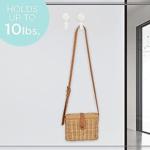 Bath Bliss 2 Pack Power Lock Gel-Suction Hooks | Shower and Bathroom Hook | Towel | Robe | Loofahs | Bags | Jackets | Easy Release | No Tools Required | White