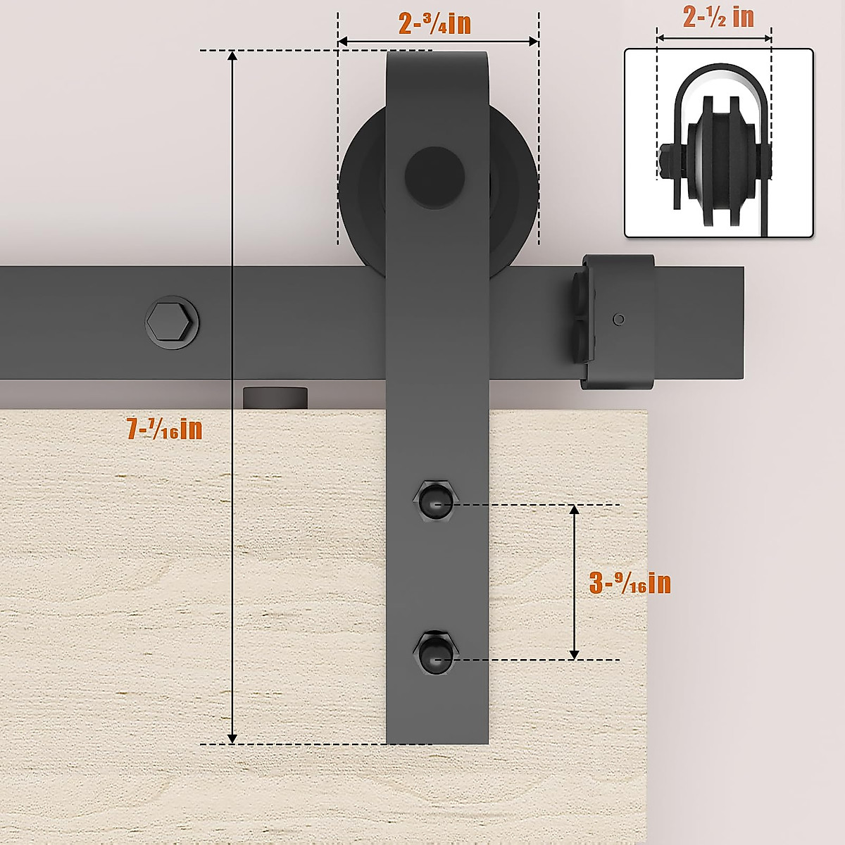 Dondelight Barn Door Hardware Kit 5FT, Heavy Duty Modular Sliding Door Track Hardware Set for Interior & Exterior Doors