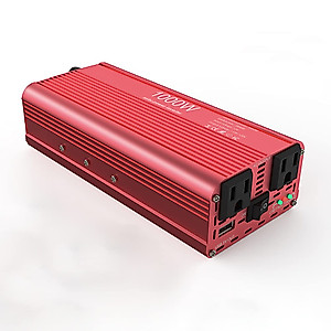 Suuonee Car, EBTOOLS 1000W /2000W Inverter 12V DC to 110V AC Car Converter with 2 AC Out