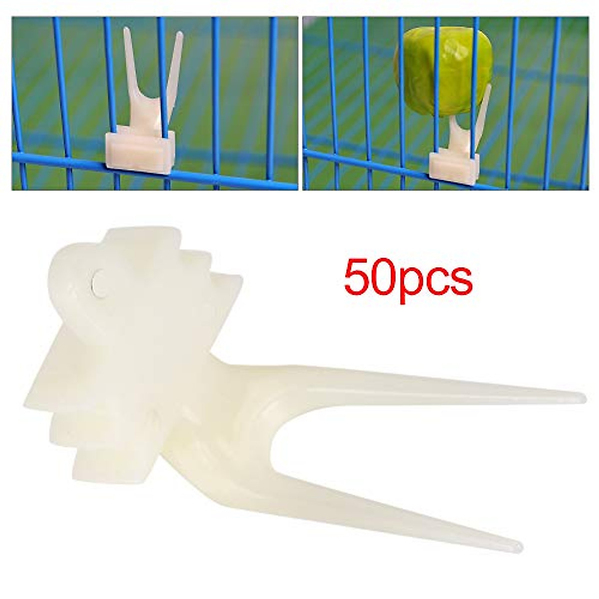 Bird Fruit Fork, 50PCS Plastic Birdcage Fruit Holder Parrot Feeding Fork Birds Food Feeder Tool Accessory for Parrots Hamster(Bird Fruit Fork)