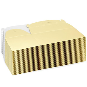 Juvale Gold Gable Boxes for Birthday Treats, Wedding Party Favors (6.2 x 3.6 x 3.4 In, 24 Pack)