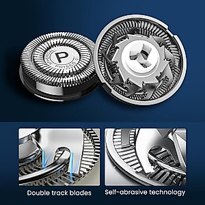 Phisco 203D-6A Replacement Shaver Heads (3-Pack) - ValueDuo Upgrade for RMS8112 Series | Waterproof Universal Fit Electric Razor Heads | Enhance Your Grooming Routine