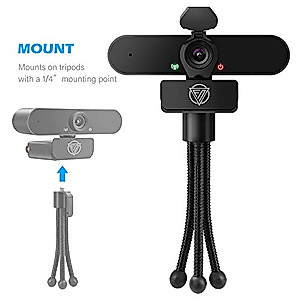 Webcam with Microphone 1080P USB Web Camera Full HD Widescreen Computer Camera for Desktop PC Laptop Mac Zoom Skype Google Meeting Video Calling Recording Conference Online Teaching Business Gaming