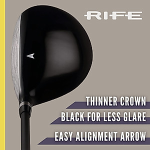 Rife Golf Men's 812s Offset 7 Wood Club, Right Handed Regular Flex with Men's Size Black Pro Velvet Grips