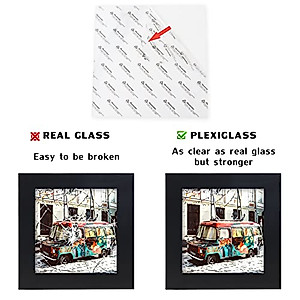 5x5 Black Picture Frames Square Classic Natural Wood 6 Pack for Wall Mounting and Tabletop Display