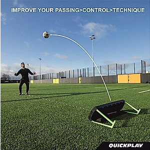 QUICKPLAY Replay Station Rebound Board - Portable Dual Surface Soccer Rebounder with Adjustable Angle, Sandbag - Soccer Training Equipment for Control, Passing, Shooting Practice – 37.5x9.5